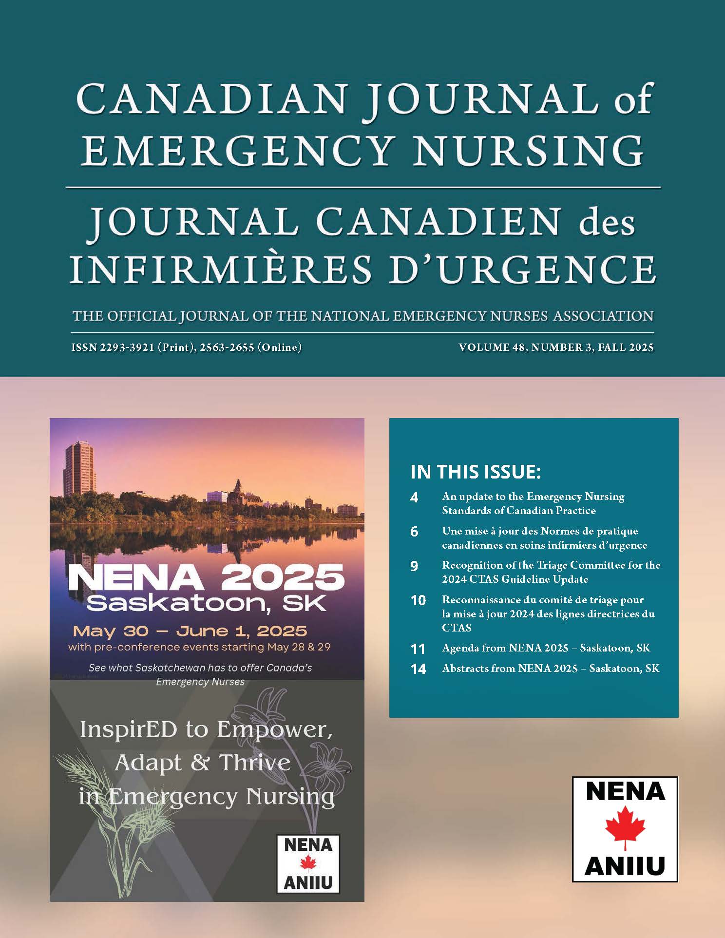 Conference Agenda | Canadian Journal of Emergency Nursing
